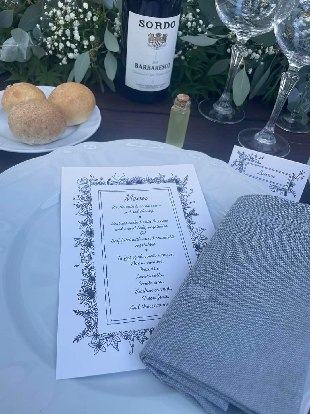 Bespoke Wedding Menus