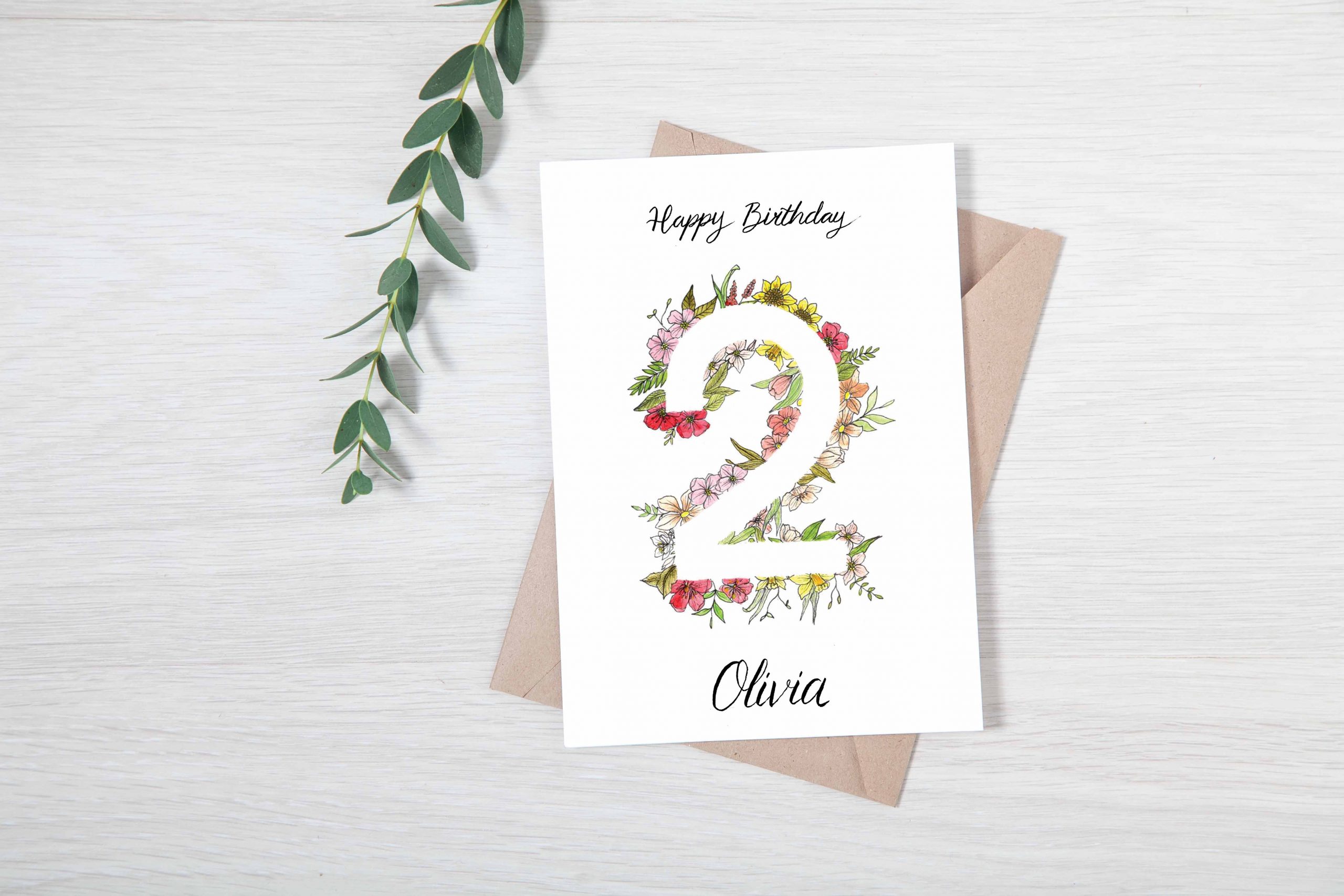 Second Birthday Flower Card